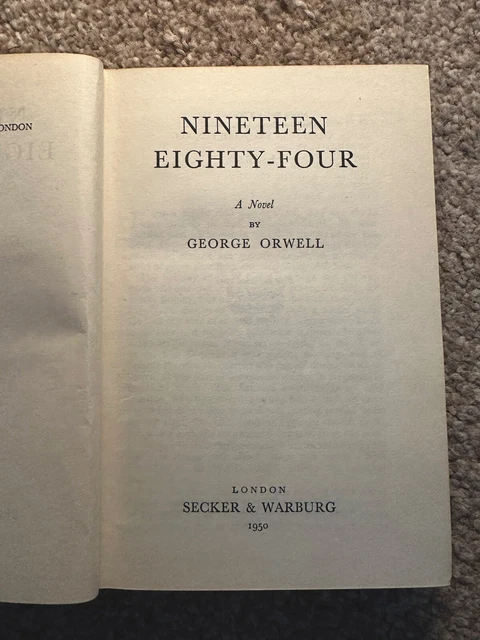 GEORGE ORWELL NINETEEN Eighty-Four 1st Edition 4th Impression 1950 RARE ...