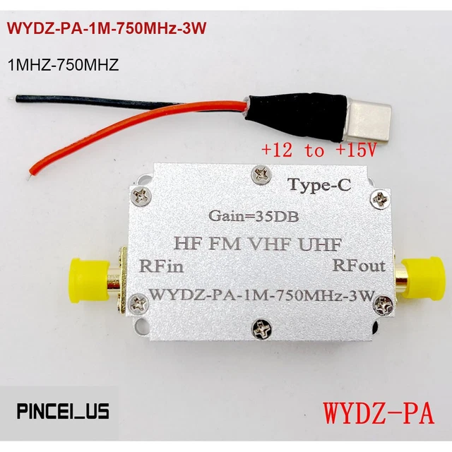 1MHZ-750MHZ HF FM VHF UHF Broadband RF Power Amplifier FM Transmitter ...