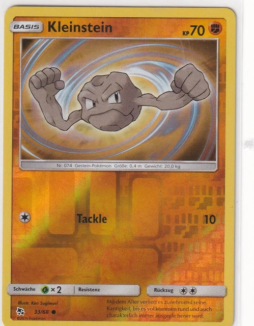 POKEMON CARTE HIDDEN Fates Numéro 33/68 Kleinstein Reverse Holo ...