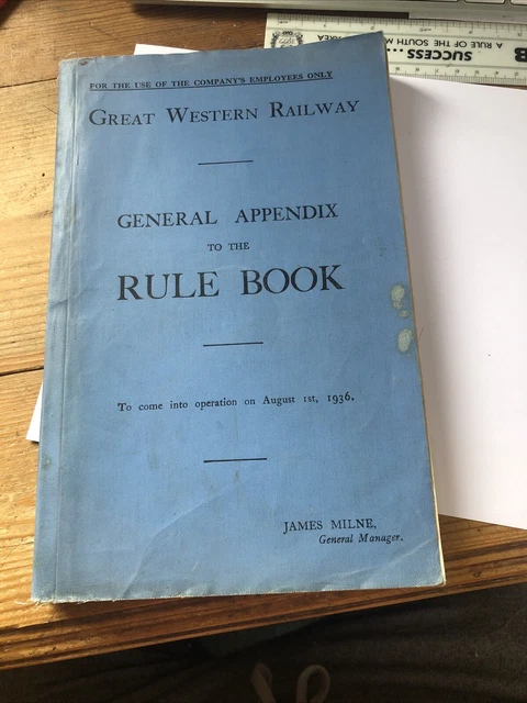 BRITISH RAILWAYS GREAT Western Railway General App Rule Book 1936 VGC £ ...
