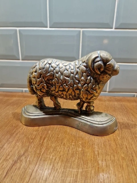 CAST IRON HEAVY Metal Large Sheep Ram Farm Animal Doorstop Door Stop £ ...