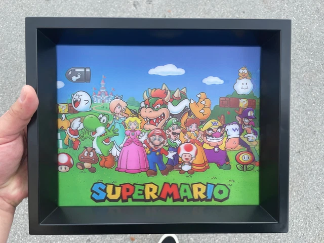 SUPER MARIO - 3D Lenticular Shadow Box Frame Wall Art 11-3/4 X 9-3/4 £ ...