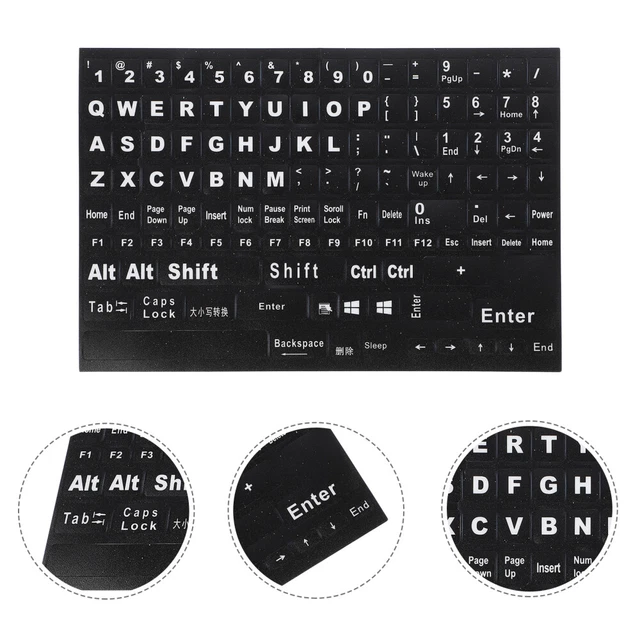 KEYBOARD LETTERS REPLACEMENT Stickers English Language Computer Decal ...
