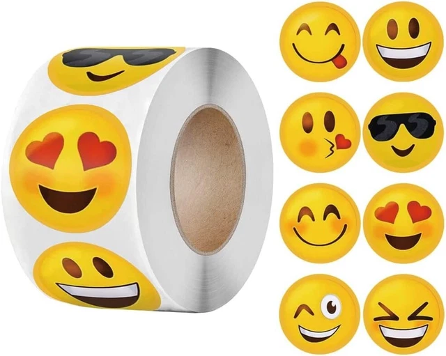 LOT DE X500 Autocollants Gommettes Emoticônes Smileys 8 modèles de ...