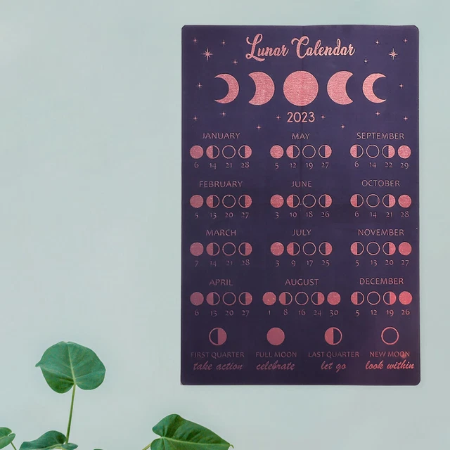 MOON PHASE WALL Calendar Moon Phases Wall Calendar for Home Office Wall ...