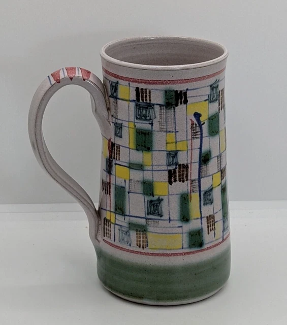 RYE BRITISH STUDIO Pottery 1950's David Sharp Tankard Abstract Vintage ...