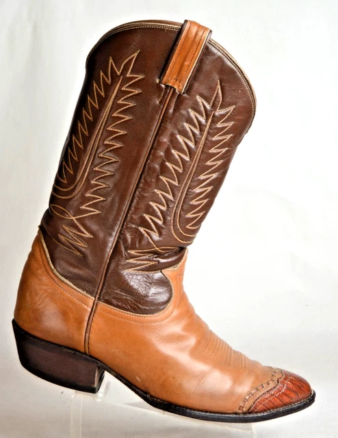 TONY LAMA MEN'S 11.5 D Vintage Gold Label Lizard Wingtip Cowboy Boots ...