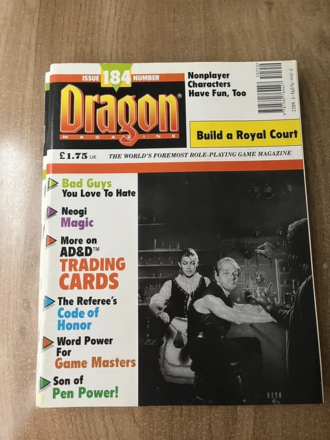 TSR DUNGEONS & Dragons Dragon Mag Magazine Rpg Vgc Role Playing Ad&D ...