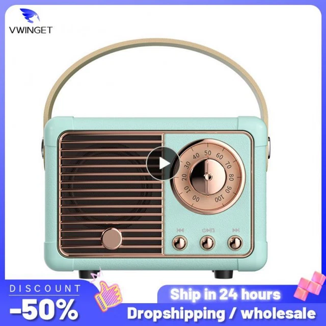 MINI WIRELESS RETRO Bluetooths Speaker Vintage FM Radio Portable USB ...