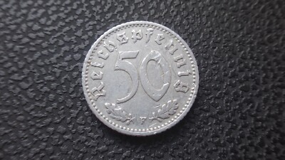 ALLEMAGNE 1940 A croix gammée Aluminium nazi Eagle 50 Pfennig ...