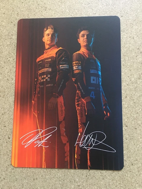 MCLAREN F1 TEAM LANDO NORRIS OSCAR PIASTRI DRIVER CARD 2023 SEASON 15cm ...