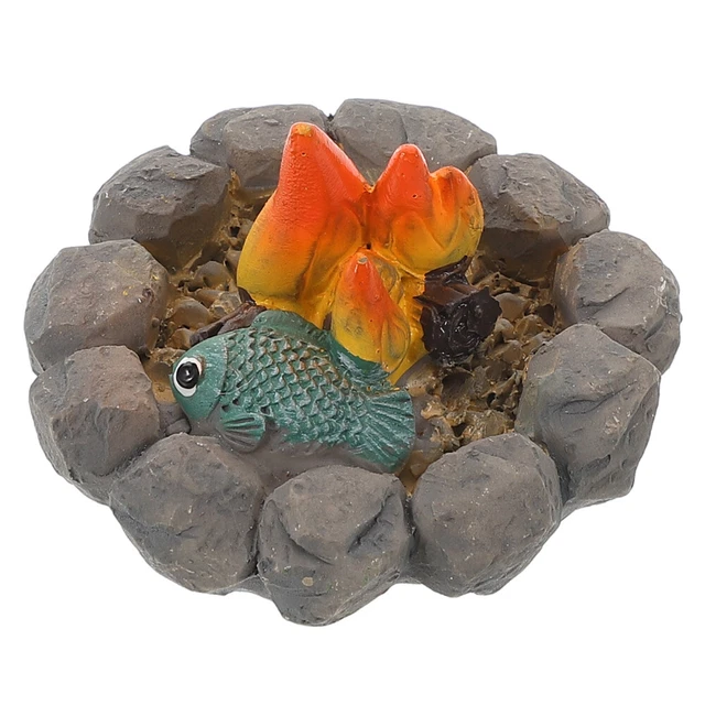 DOLLHOUSE FIRE LANDSCAPING Props Miniature Campfire Model Handicraft ...