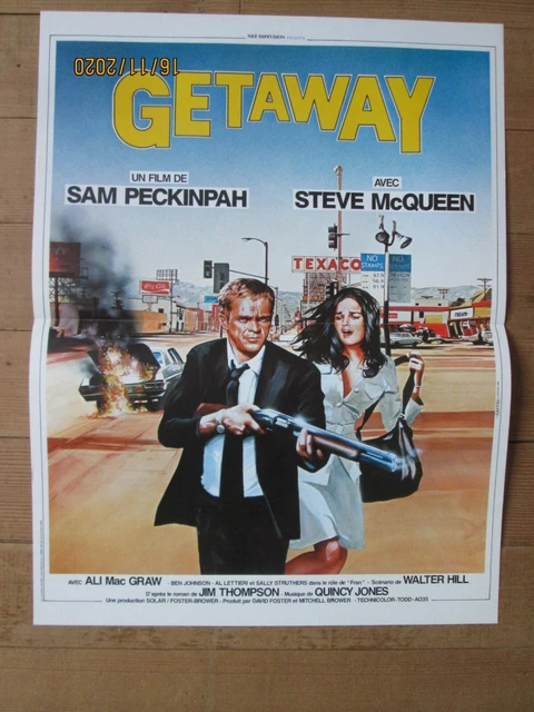 GETAWAY STEVE MCQUEEN Affiche cinéma originale pliée f:40/60 année R1972 TB état EUR 32,00 ...
