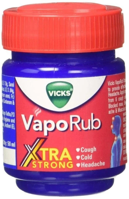 VICKS VAPORUB EXTRA Fort 50ml Toux Froid Mal de Tête Congestion ...