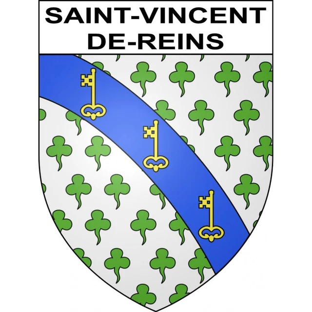 SAINT-VINCENT-DE-REINS 69 VILLE sticker blason écusson autocollant ...