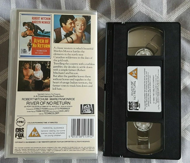 RIVER OF NO RETURN (VHS) Marilyn Monroe + Robert Mitchum + Rory Calhoun ...