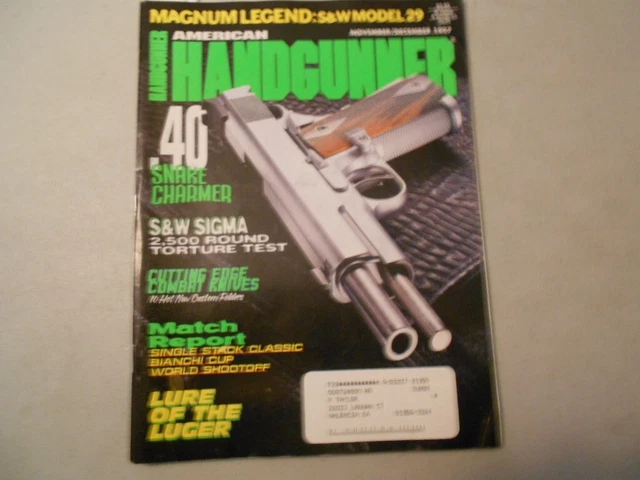 AMERICAN HANDGUNNER MAGAZINE AHG November/December 1997 Luger S&W 29 £ ...