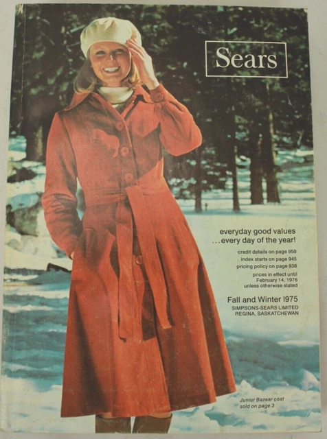 SEARS CANADA FALL And Winter 1975 Catalog 952 Pgs Gc! Rare! $299.95 ...