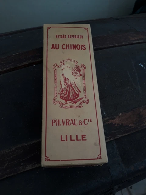 MERCERIE ANCIENNE BOITE Fil au Chinois Lot 11 Bobines Vrau Lille EUR 35 ...