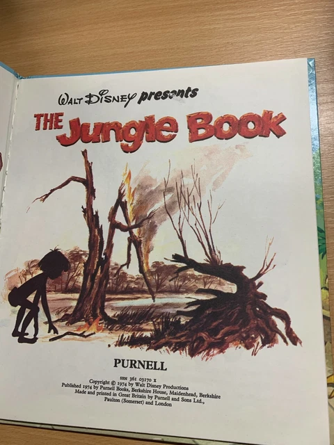 1974 Walt Disney Presents The Jungle Book Illustrated Thin Hardback Book Ll £699 Picclick Uk