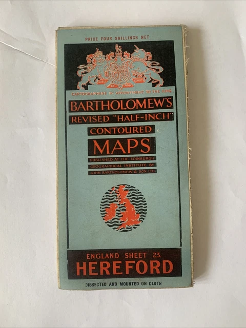 HEREFORD VINTAGE BARTHOLOMEW’S Map 1929 Old Monmouth Stroud Gloucester ...
