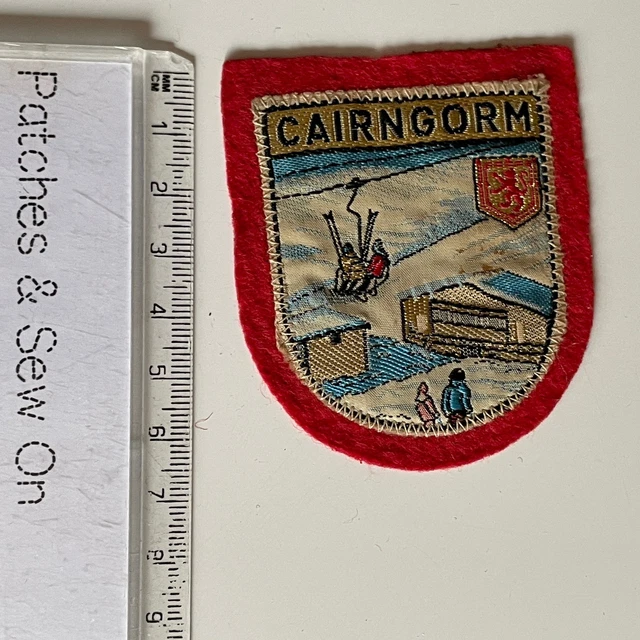 VINTAGE PATCH CAIRNGORM Scotland Scottish Skiing Souvenir Woven Cloth ...