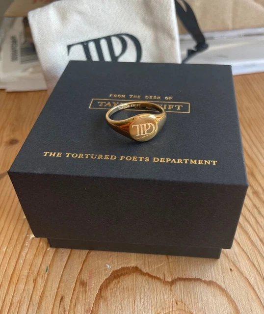 TAYLOR SWIFT THE Tortured Poets Department TTPD Ring - Size 9 18k gold ...