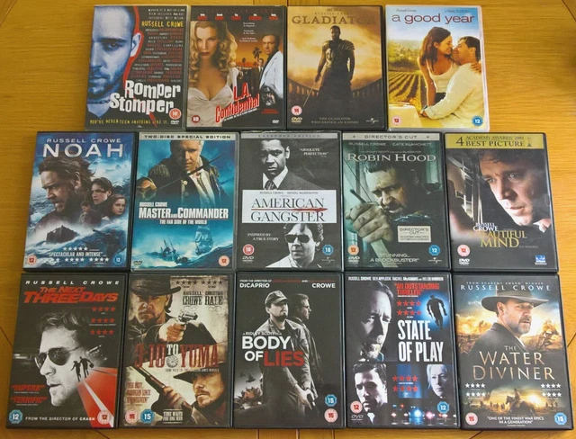 RUSSELL CROWE 14X DVD Collection Gladiator LA Confidential 3:10 To Yuma ...