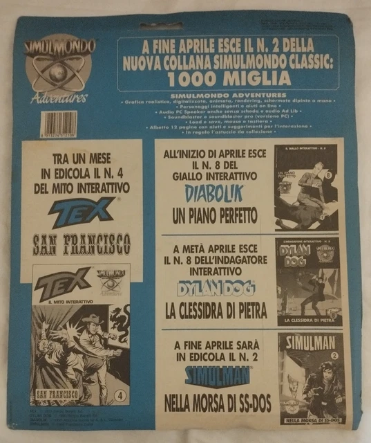 SIMULMONDO ADVENTURES GIOCO Pc-Ibm-Amiga Tex N° 3 1993 Blisterato ...