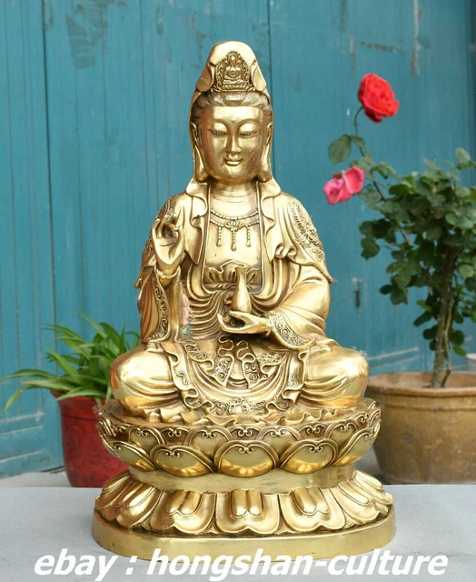 ANCIENNE FLEUR DE lotus bouddhiste en bronze kanyin kanyin Bouddha vase EUR 438,00 - PicClick FR