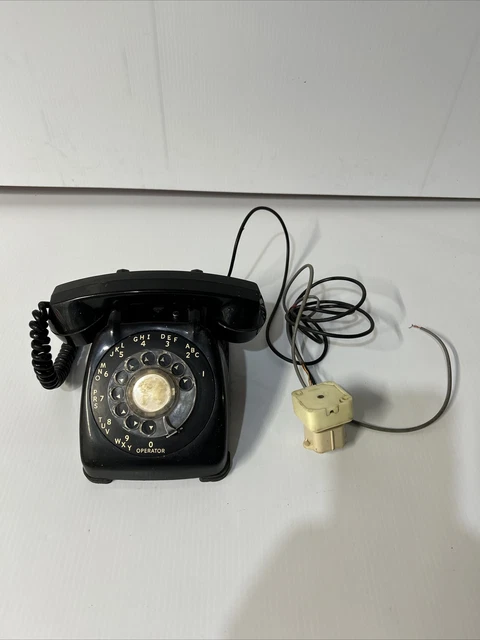 VINTAGE ROTARY DIAL Phone Automatic Electric WITH WALL PLUG IN OUTLET £ ...