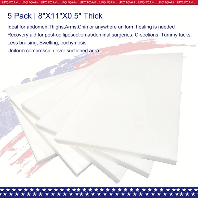 5 PACK LIPO Foam Pads for Post Surgery Ab Board Liposuction Surgery ...