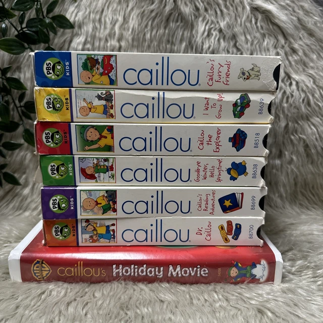 CAILLOU VHS LOT 7 PBS Kids Cartoon Holiday Movie Dr. Adventure Explorer ...