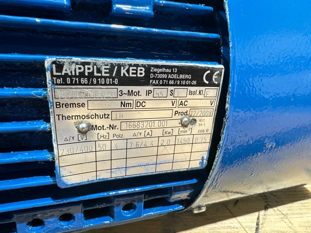 KEB 2KW 3-PHASE Electric Motor Gearbox Gear Reducer 97RPM Shaft 40mm £ ...