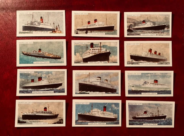 THE CUNARD LINE Full Set 1957 Trade Cards - Morning Foods - Blue Back ...