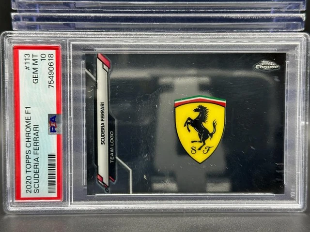 2020 TOPPS CHROME Formule 1 F1 Scuderia Ferrari Team logo #113 PSA 10 ...