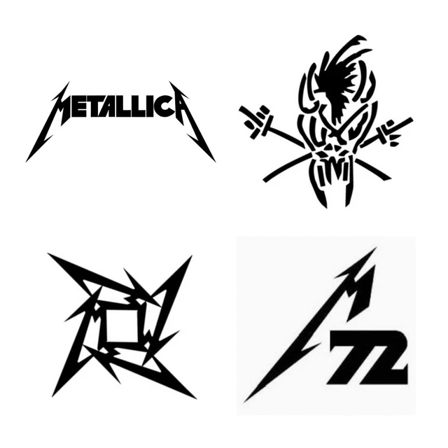 PACK OF 4 Metallica Logo Decal Stickers Black Or White Scary Guy, Ninja ...