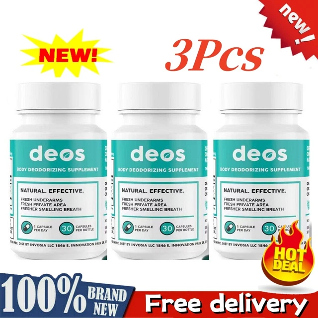 3 PACK DEOS Internal Deodorant- Supplement for Full Body Odor Control ...