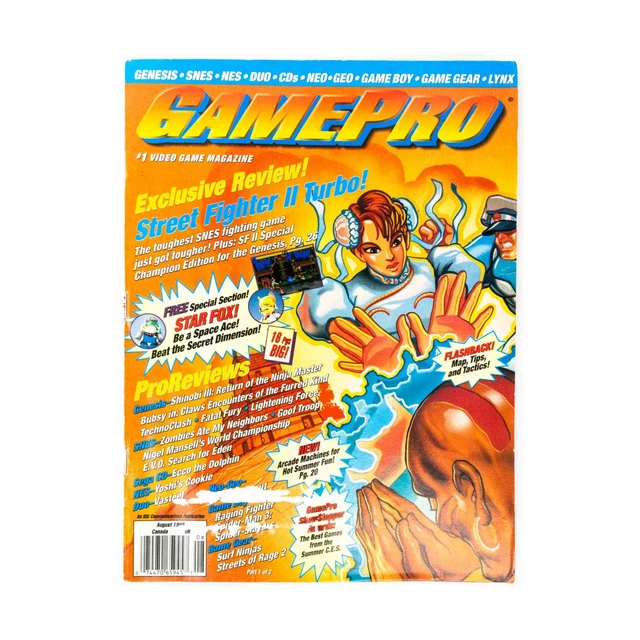GAMEPRO PU GAMEPRO 1993 August "Street Fighter II Turbo, Star Fox, New ...