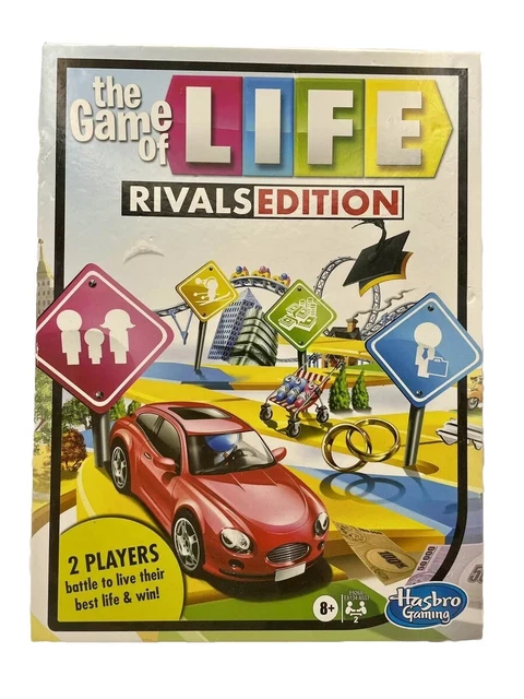 GAME OF LIFE Rivals Edition Board Game Hasbro Gaming 2 Players 8+ Rainy ...