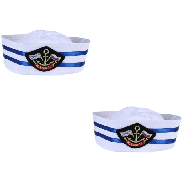 2 PACK MARINE Caps Captain Sailor Hat Captains for Men Boating Child £ ...