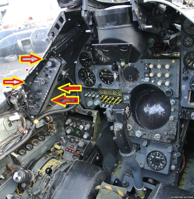 RAF HARRIER JUMP Jet Aircraft Smiths Pilot Cockpit Control Swtich Panel ...