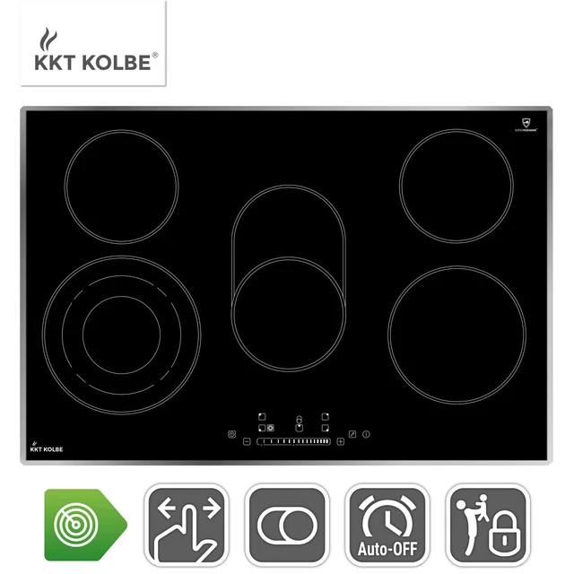 PLAQUE ELECTRIQUE 80 cm 8,6 kW 5 Zones de cuisson 15 niveaux de ...