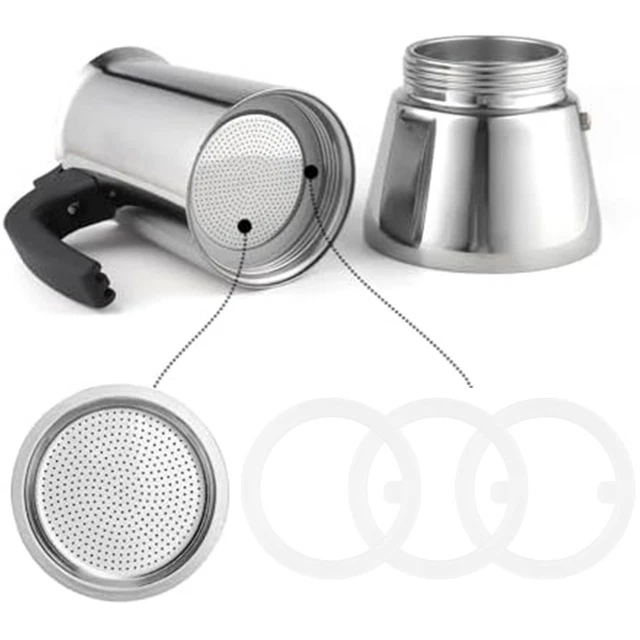 MOKA POT ESSENTIAL Parts Replacement Set with Filters and Gasket Seals ...
