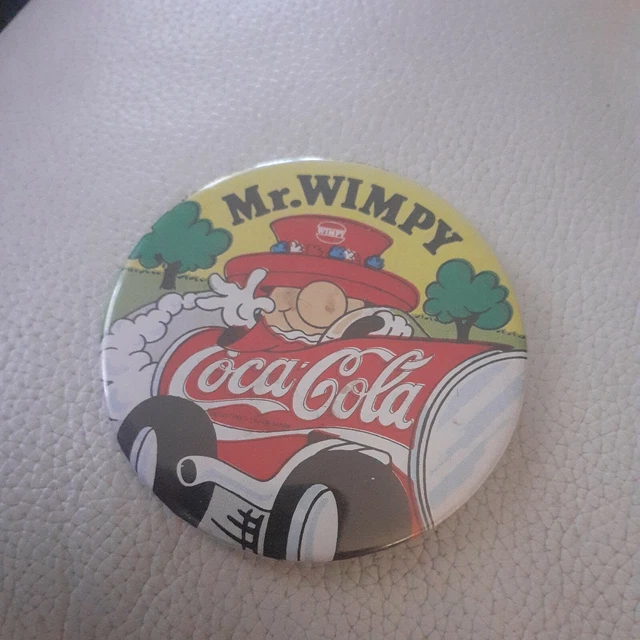 MR WIMPY COCA Cola Vintage Badge £3.50 - PicClick UK