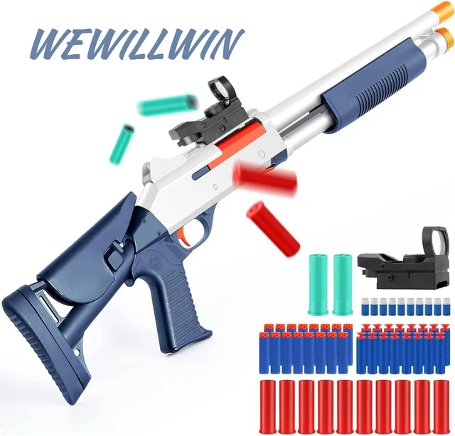 DART SHOTGUN SHELL Ejecting Toy Gun Dart Blaster Pump Action Shotgun ...