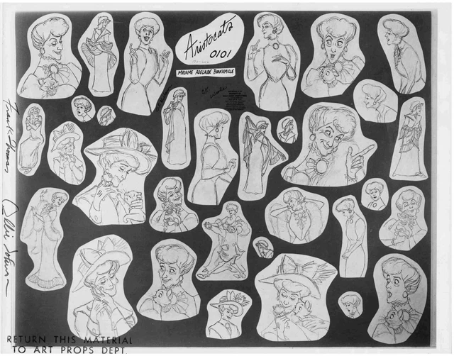 DISNEY PHOTOSTAT MODEL Sheet Madame Adelaide The Aristocats Art UF ...