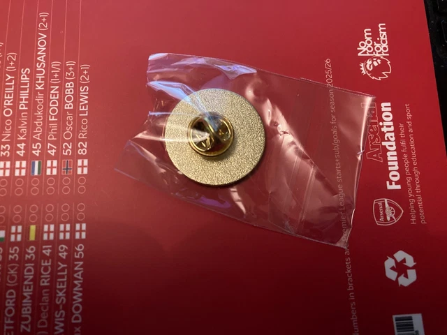 ARSENAL OFFICIAL PROGRAMME Pin Badge 2025/26 - New and sealed £10.79 ...