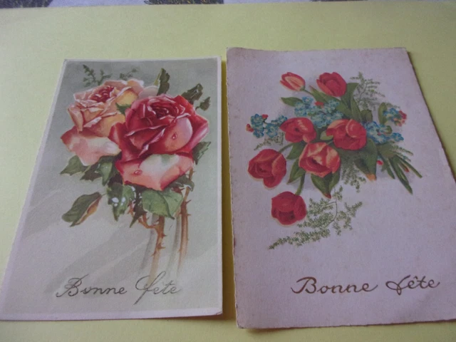 VINTAGE -- ANCIENNES CARTES de BONNE FETE EUR 1,50 - PicClick FR