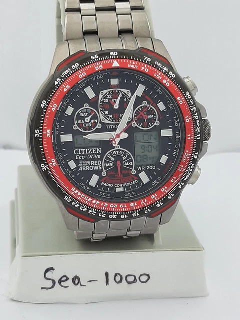 CITIZEN ECO DRIVE men's titanium red arrows radio controlled watch ...